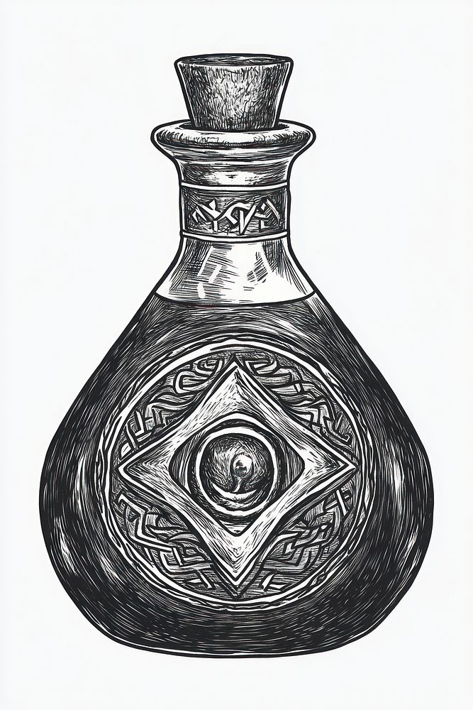 Alchemy flask illustration vintage bottle. | Free Photo Illustration ...