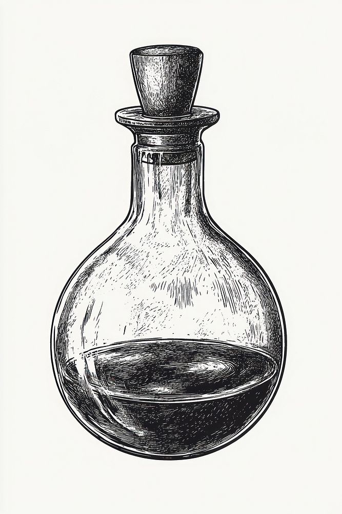 Alchemy flask illustration vintage bottle. | Free Photo Illustration ...