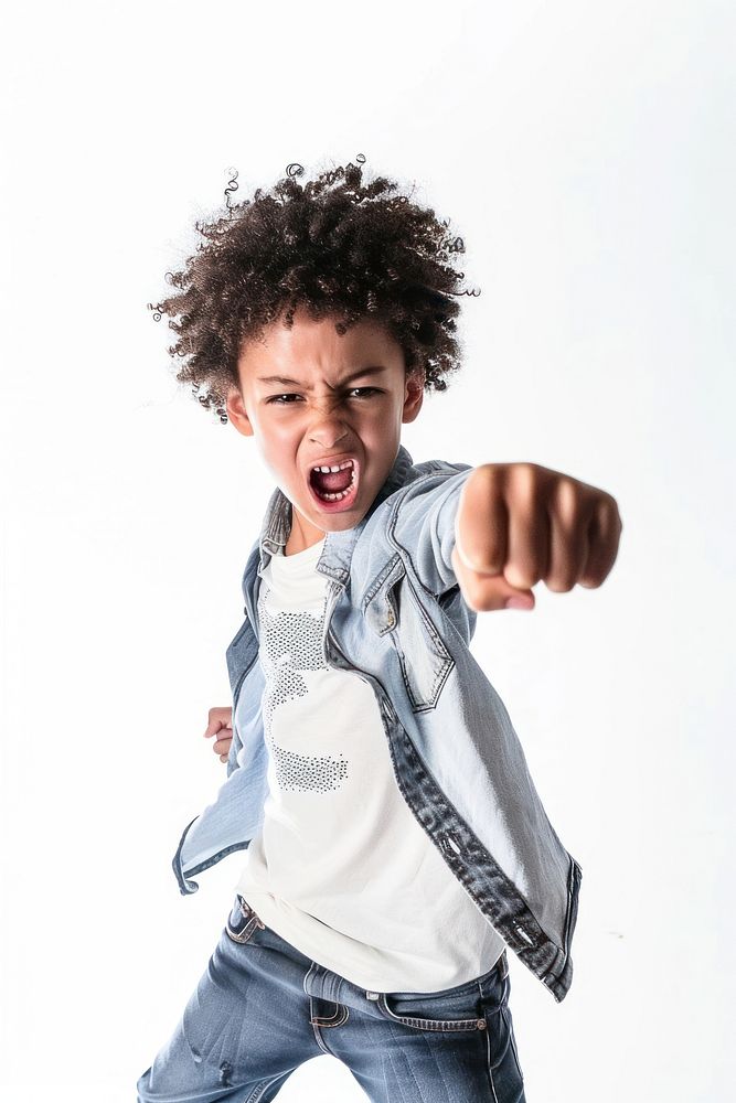 An angry kid throwing fist | Free Photo - rawpixel