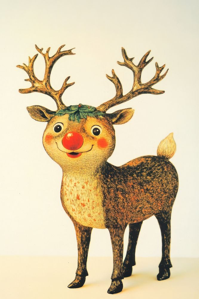 Rudolph Red-Nosed Reindeer reindeer antlers | Free Photo Illustration ...