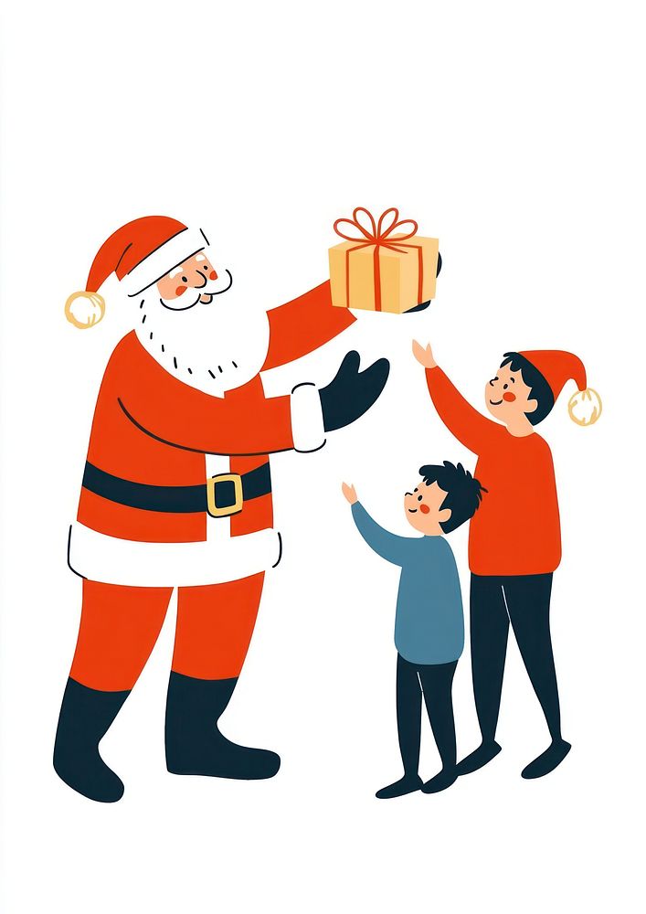Santa giving gift illustration santa | Free Photo Illustration - rawpixel