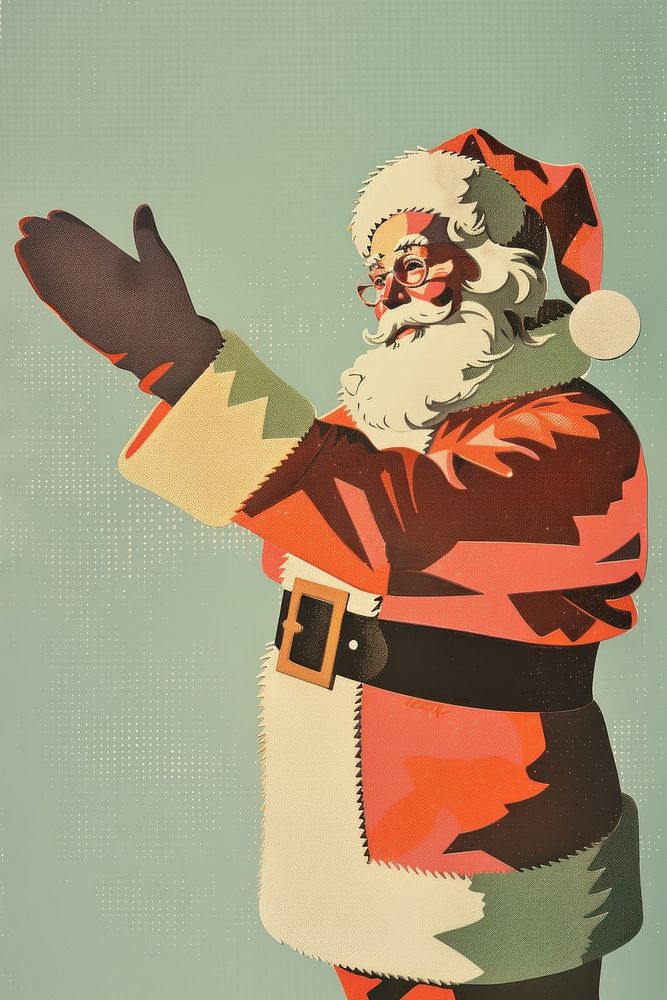 Santa claus retro paper collage | Free Photo Illustration - rawpixel