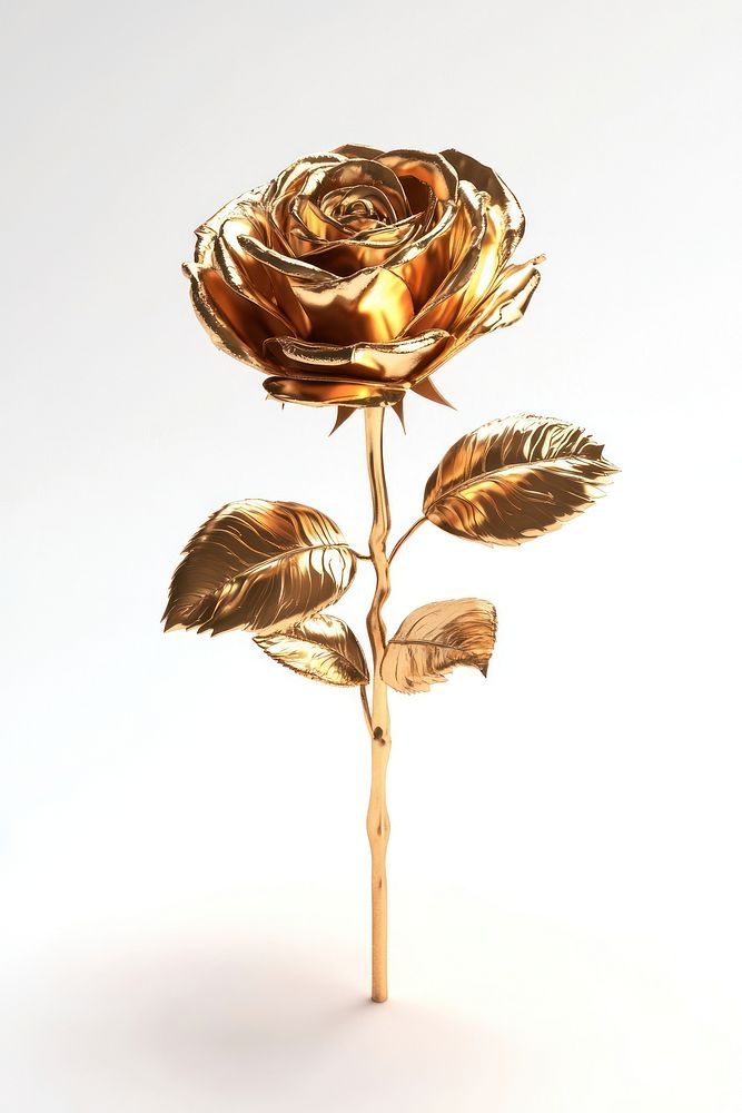 Rose flower gold illustration. | Free Photo Illustration - rawpixel