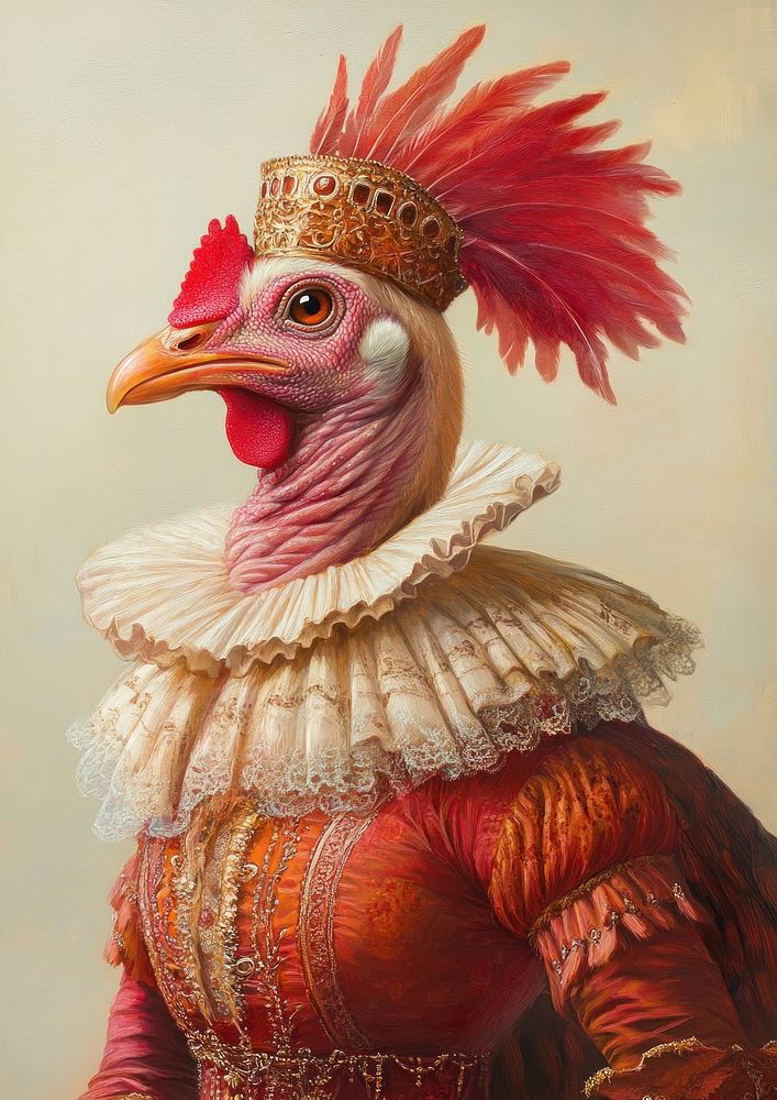 Turkey wears Renaissance fashion animal | Free Photo Illustration ...