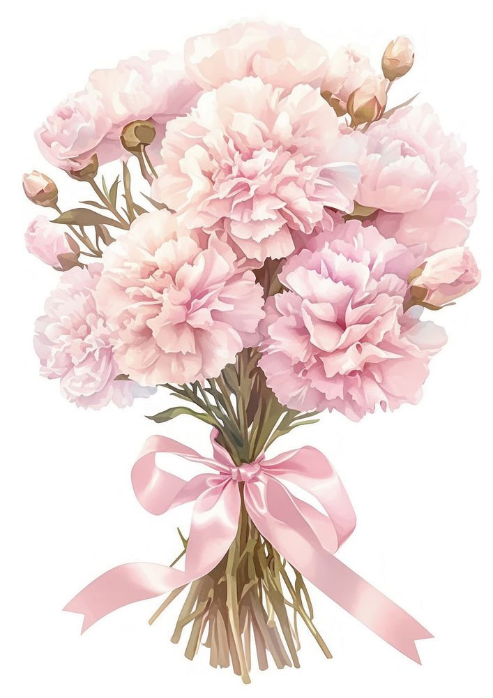 Pastel coquette Carnations bouquet carnations | Free Photo Illustration ...