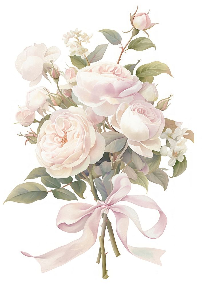 Pastel coquette Roses rose art | Free Photo Illustration - rawpixel