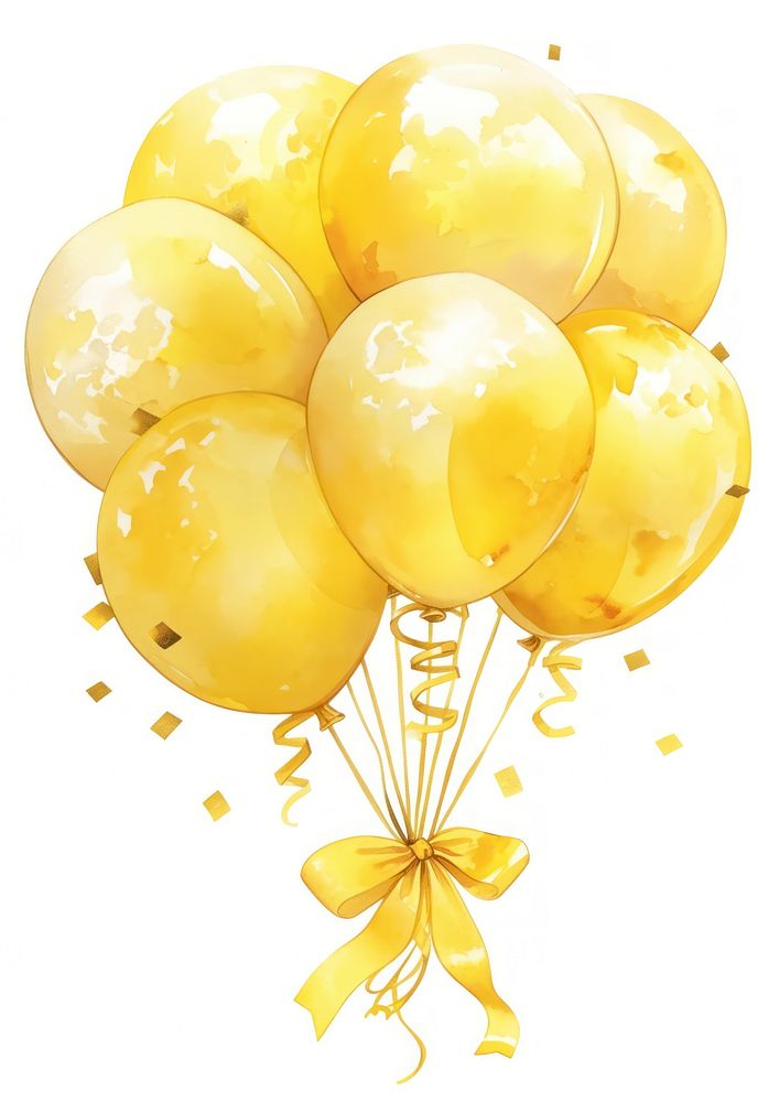 Yellow coquette balloons ribbon celebration | Premium Photo ...