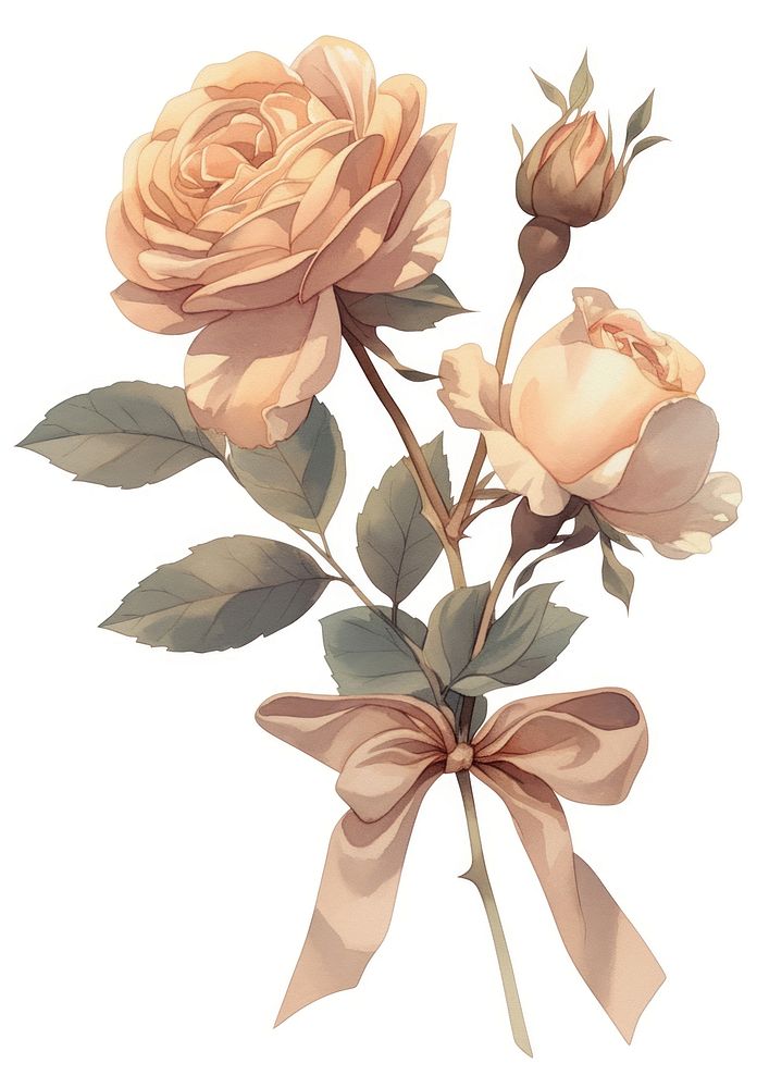 Brown coquette rose art illustration | Free Photo Illustration - rawpixel