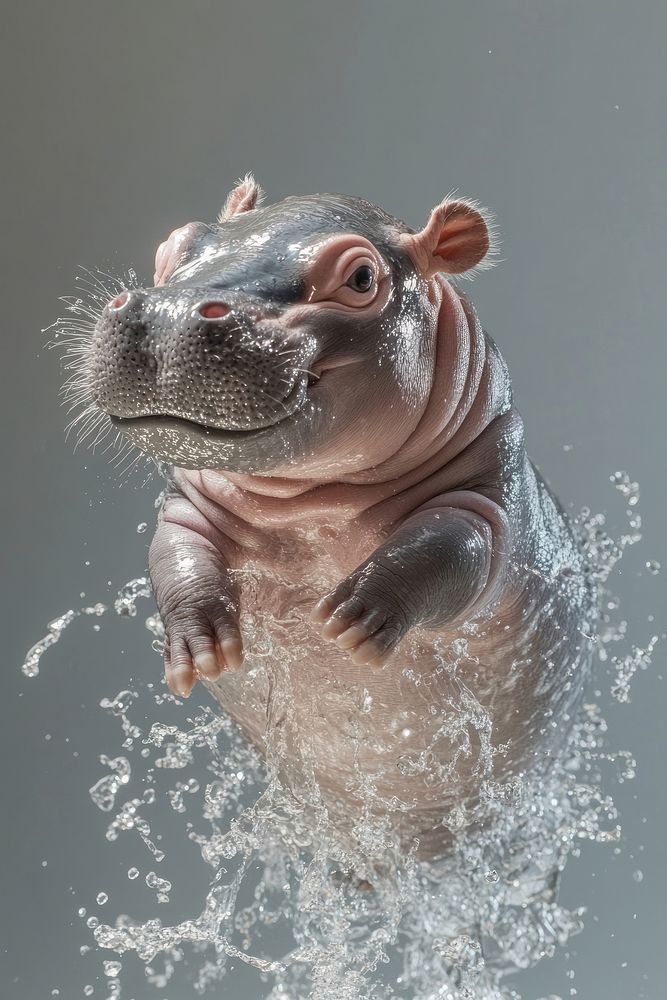 Baby pygmy hippo photography wildlife | Free Photo - rawpixel