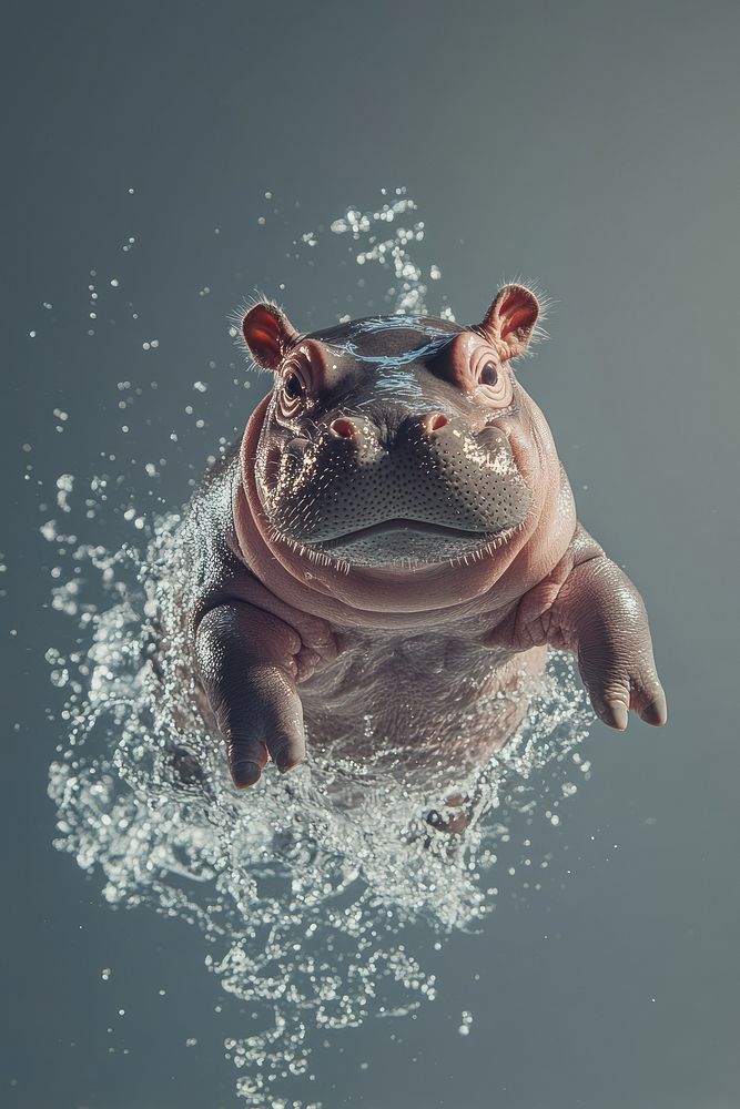 Pygmy hippo photography wildlife animal. | Free Photo - rawpixel