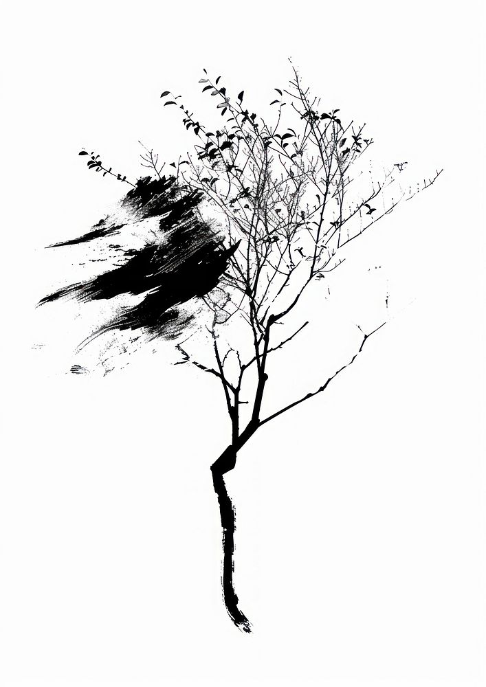 Maple tree black white art | Free Photo Illustration - rawpixel