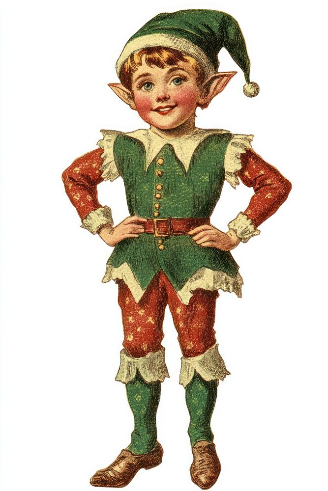 Christmas elf illustration costume vintage. | Free Photo Illustration ...