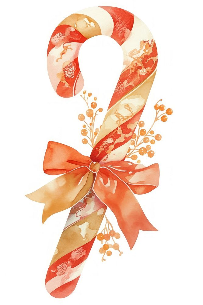 Coquette candy cane illustration watercolor | Free Photo Illustration ...