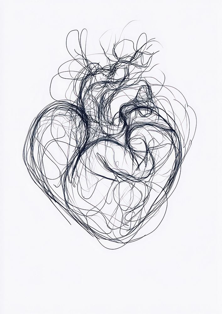 Hand drawn human heart drawing | Free Photo Illustration - rawpixel