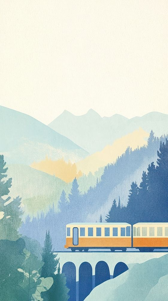 Train landscape wallpaper illustration scenery | Free Photo ...