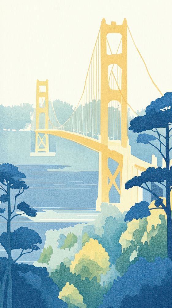 Bridge wallpaper illustration landmark colors. | Free Photo ...