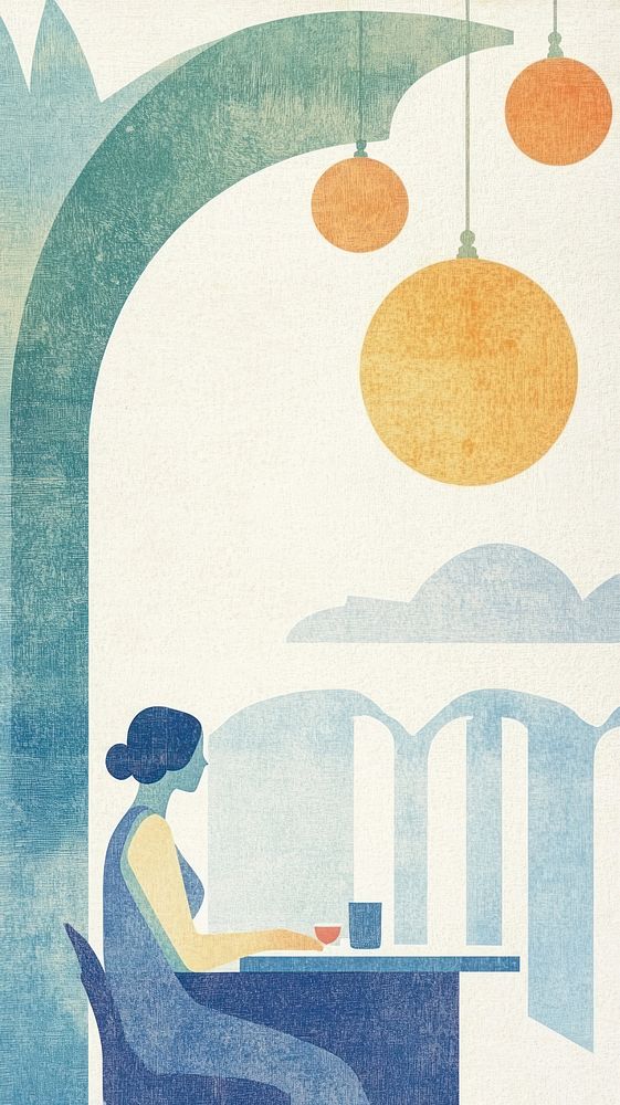 Sunset cafe wallpaper pastel colors | Premium Photo Illustration - rawpixel