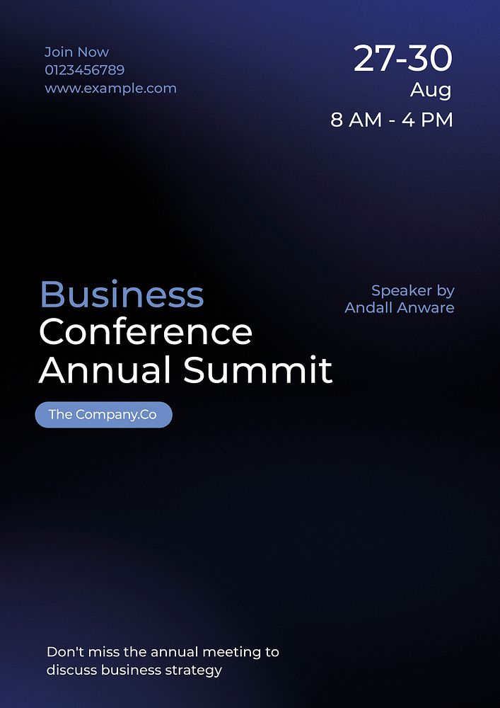 Business online conference gradient poster | Free Vector Template ...