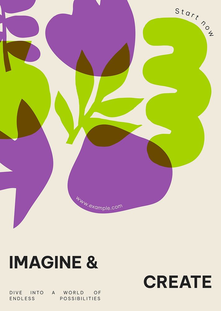 Imagine & create poster template | Free Vector Template - rawpixel