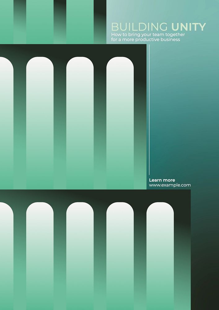 Teamwork gradient pillars poster template | Free Photo Illustration ...