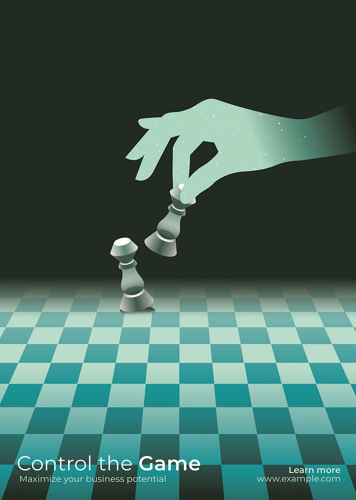 Strategic business chess move poster | Free Vector Template - rawpixel