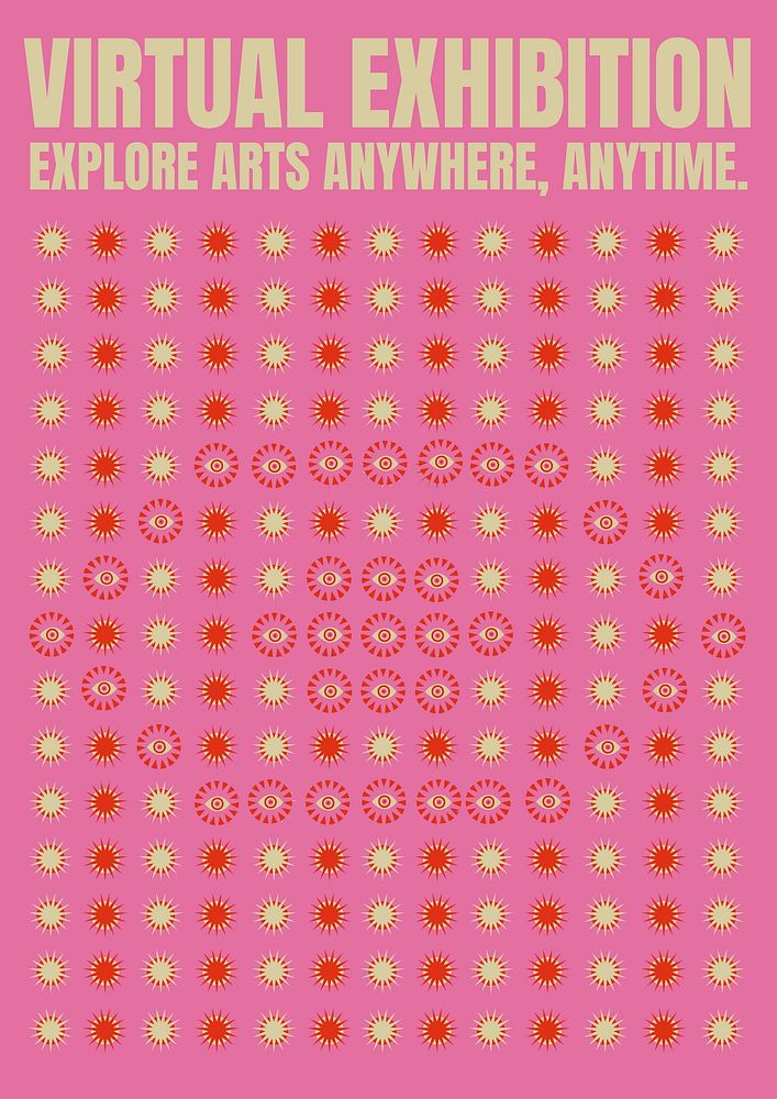 Virtual exhibition retro poster template | Free Vector Template - rawpixel