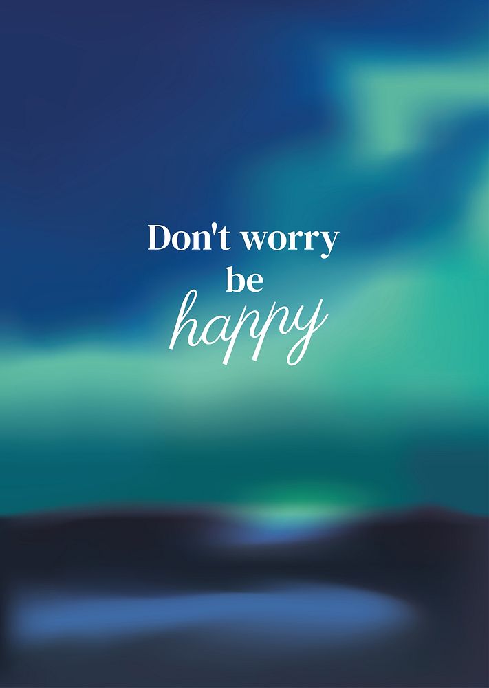 Don't worry be happy poster | Free Vector Template - rawpixel