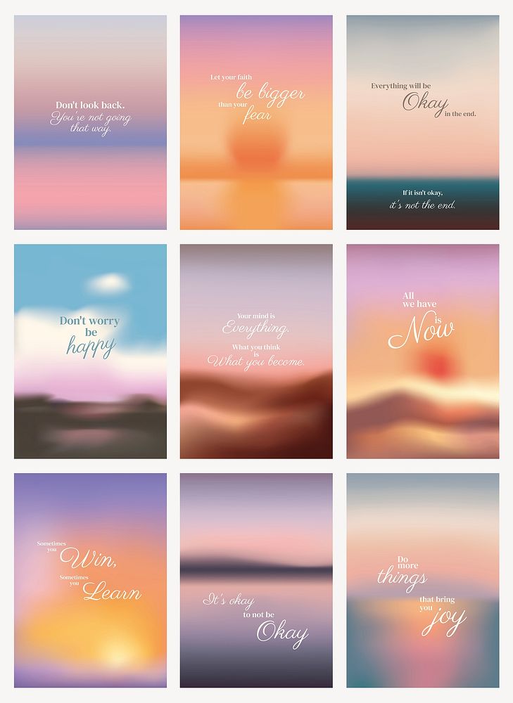 Motivational posters quotes. Each poster | Free Vector - rawpixel