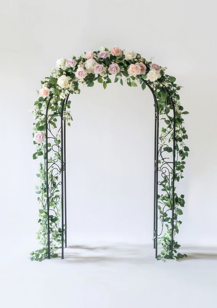 floral arch flowers roses architecture | Free Photo - rawpixel