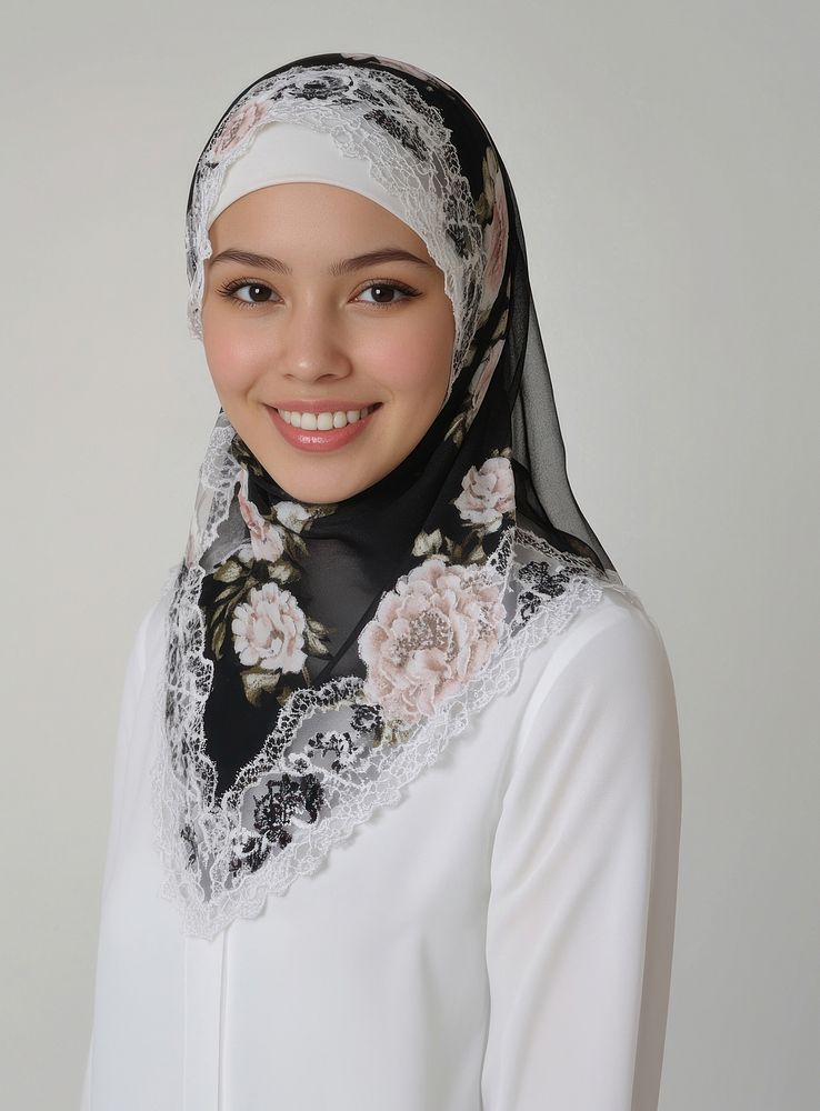 Attractive headscarf lace edges and | Free Photo - rawpixel