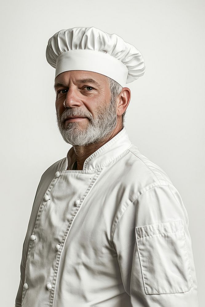 Middle-Aged Chef portrait photo white. | Free Photo - rawpixel