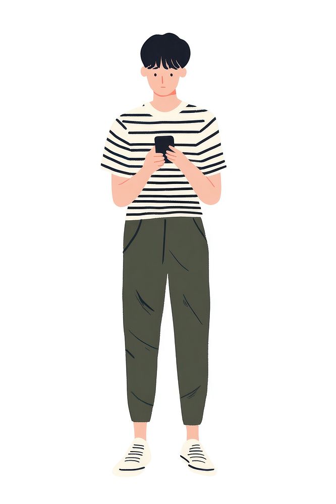 Man using phone illustration standing | Free Photo Illustration - rawpixel