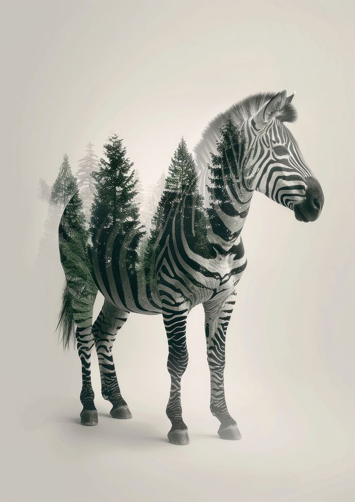 Zebra forest wildlife exposure animal. | Free Photo Illustration - rawpixel