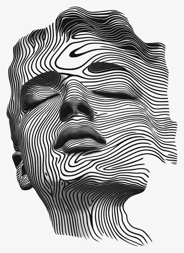 Human face line illusion element | Free Vector - rawpixel