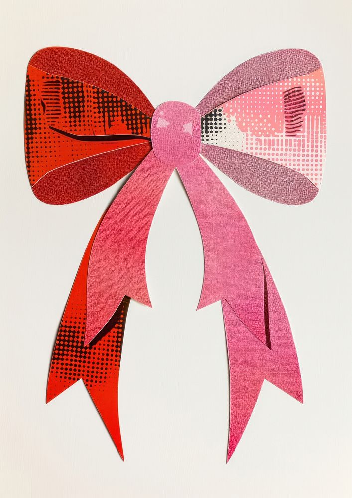 Paper bow retro paper halftone | Free Photo Illustration - rawpixel