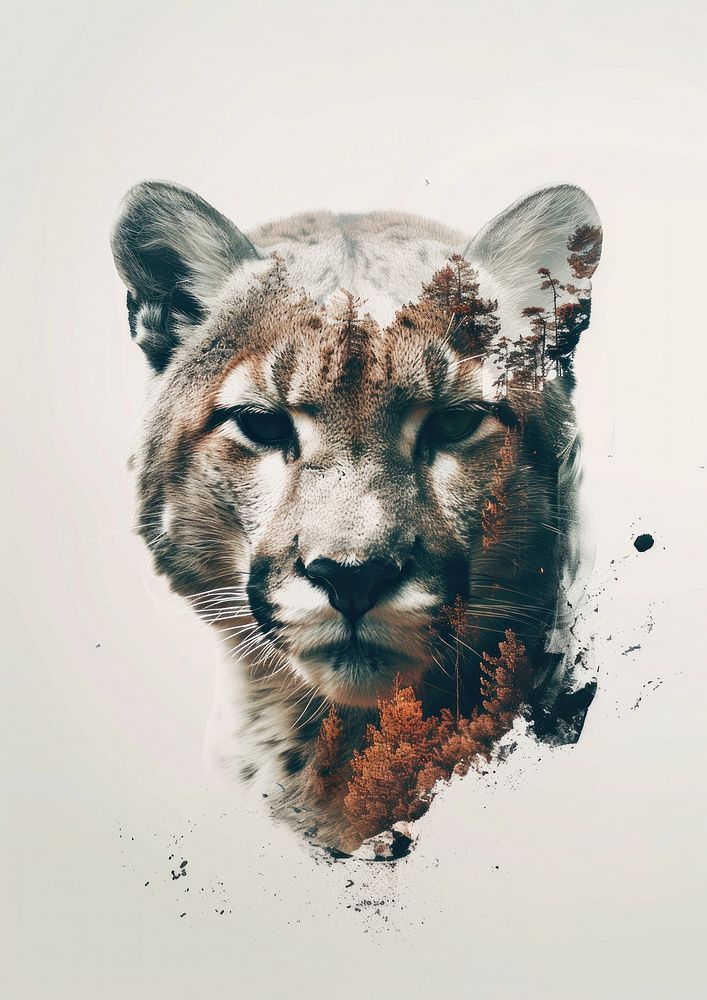 Puma wildfire wildlife exposure animal. | Free Photo Illustration ...