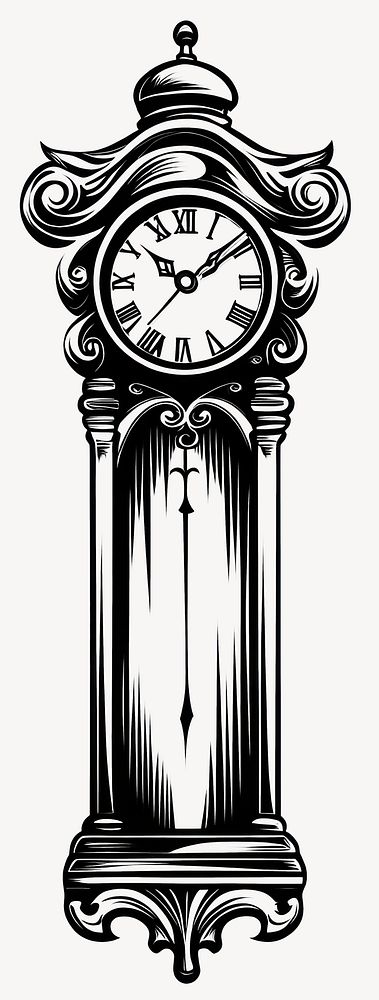 Vintage long clock illustration vintage | Free Vector - rawpixel