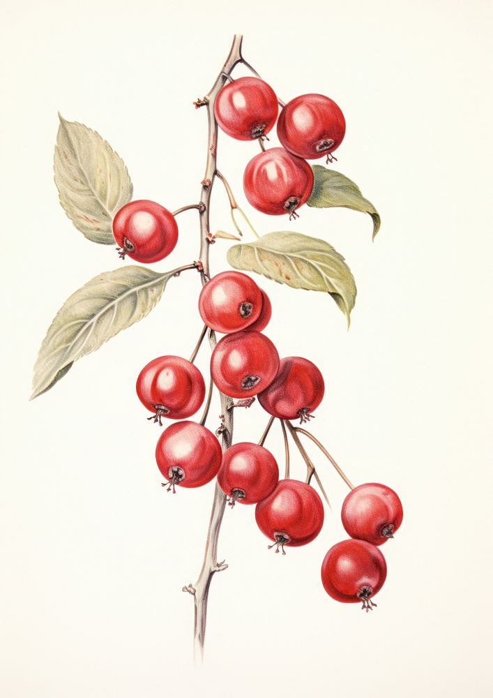 Cranberry branch illustration botanical vintage. | Free Photo - rawpixel