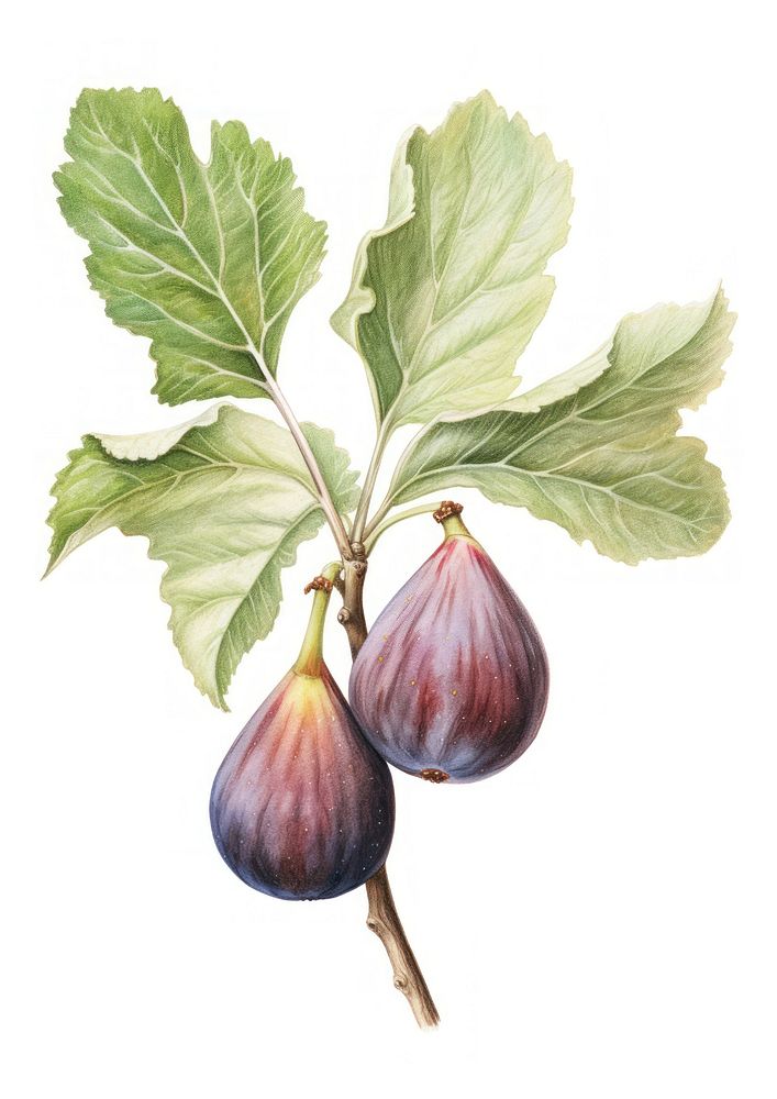 Fig branch fruit fig illustration. | Free Photo Illustration - rawpixel