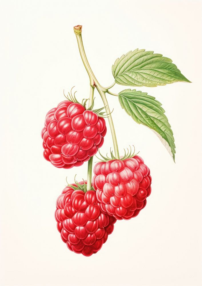 Raspberry branch raspberry fruit illustration. | Free Photo ...