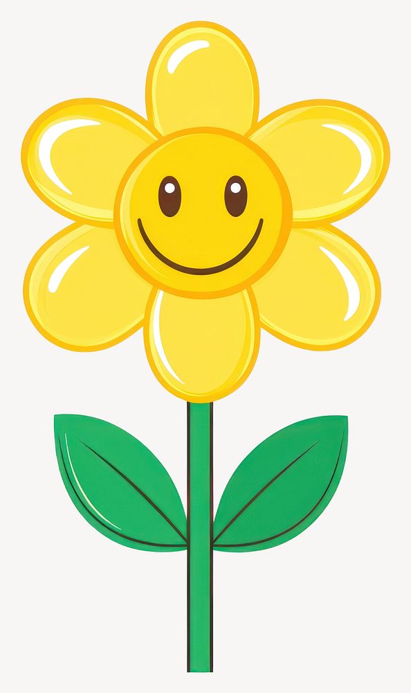 Cute smile flower illustration yellow | Free Vector - rawpixel