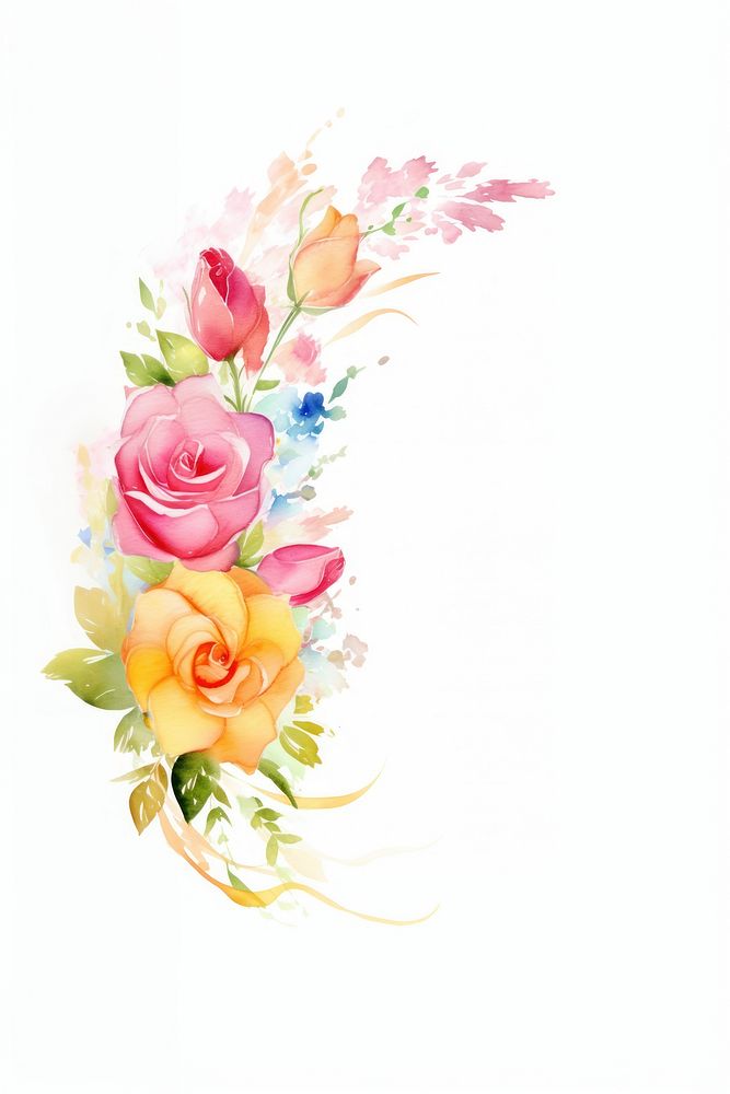 Colorful rose flower corner frame | Free Photo Illustration - rawpixel