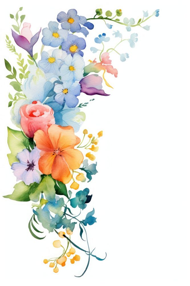 Colorful flower corner frame flowers | Free Photo Illustration - rawpixel