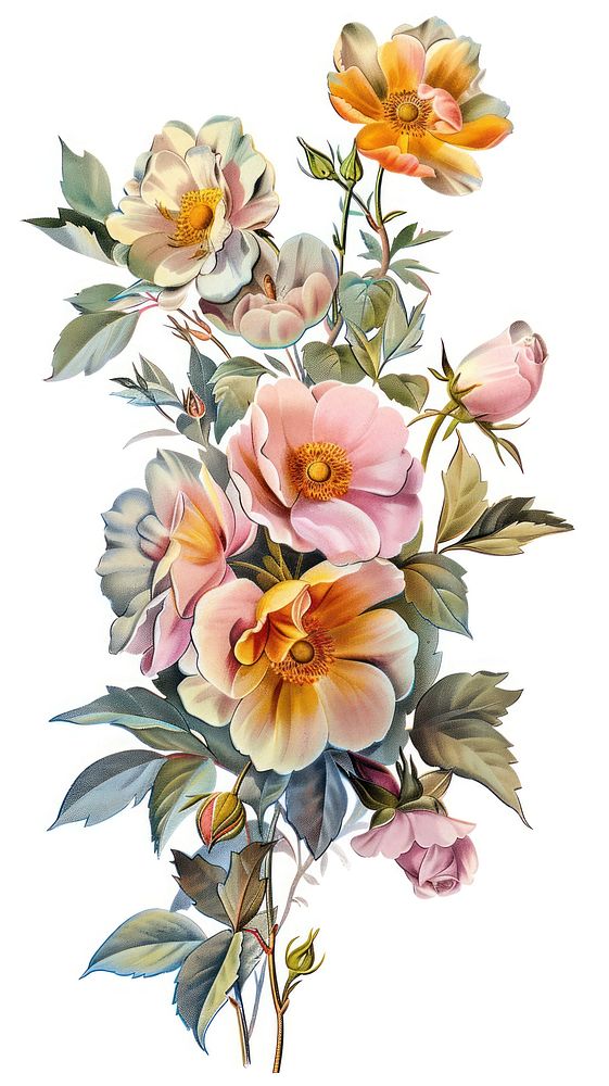 Flower collage cutouts art illustration | Free Photo Illustration ...