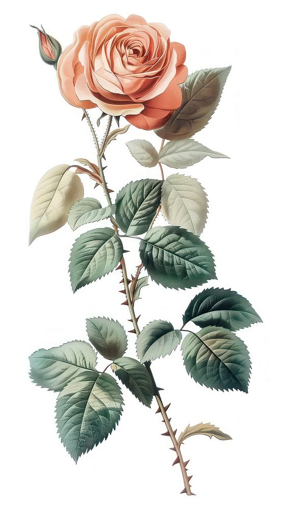 Red rose flower art illustration | Free Photo Illustration - rawpixel