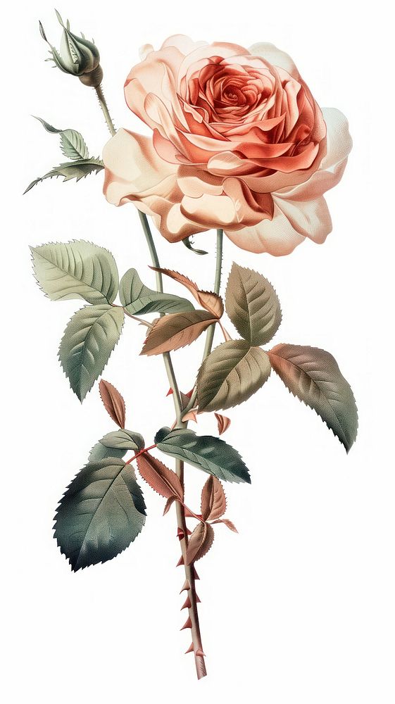 Red rose flower art illustration | Free Photo Illustration - rawpixel