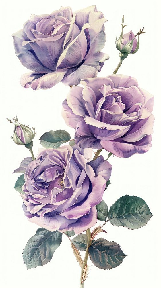 Purple rose flower roses art | Free Photo Illustration - rawpixel