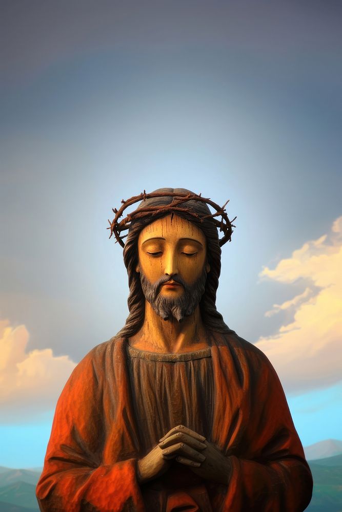 Jesus christ prayer art illustration | Free Photo Illustration - rawpixel