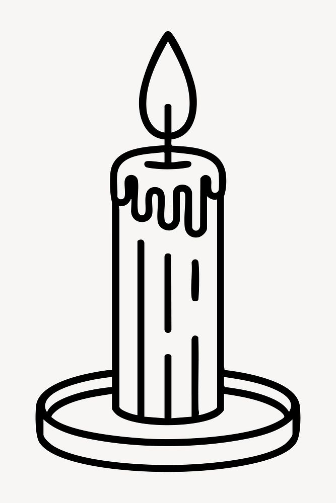 Minimalist candle line art vector | Free Vector - rawpixel