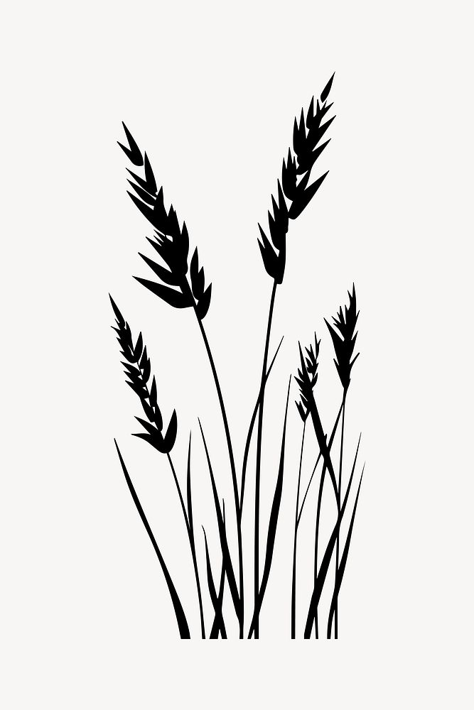 Elegant silhouette wild grasses vector | Free Vector - rawpixel